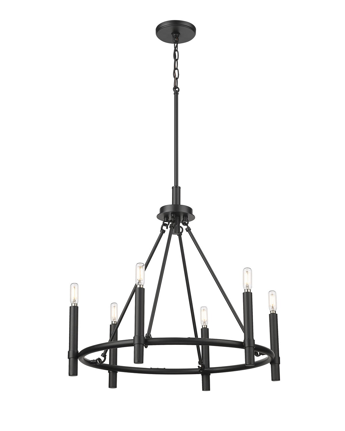 Millennium - 25656-MB - Six Light Chandelier - Skyva - Matte Black ...